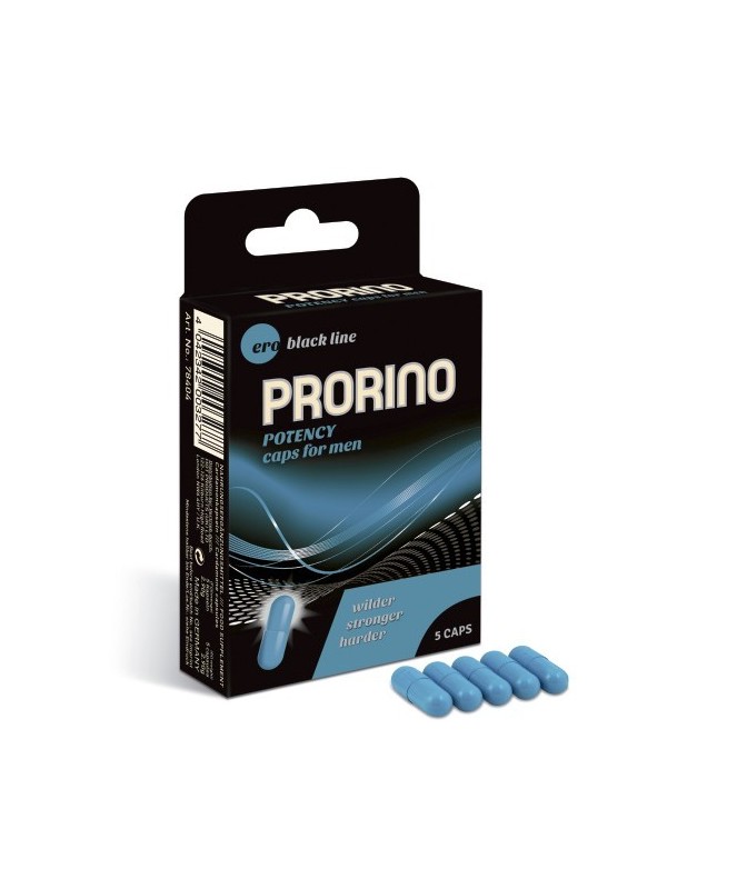 Cápsulas Estimulantes Prorino Potency Caps para Homem 5 Cápsulas